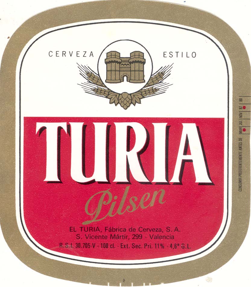 Breweriana, Etiquetas España, Industrial., El Turia, Fábrica de ...